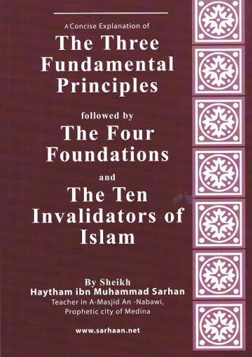 THREE FUNDAMENTAL PRINCIPLES FOLLOWED BY THE FOUR FOUNDATIONS AND THE ...